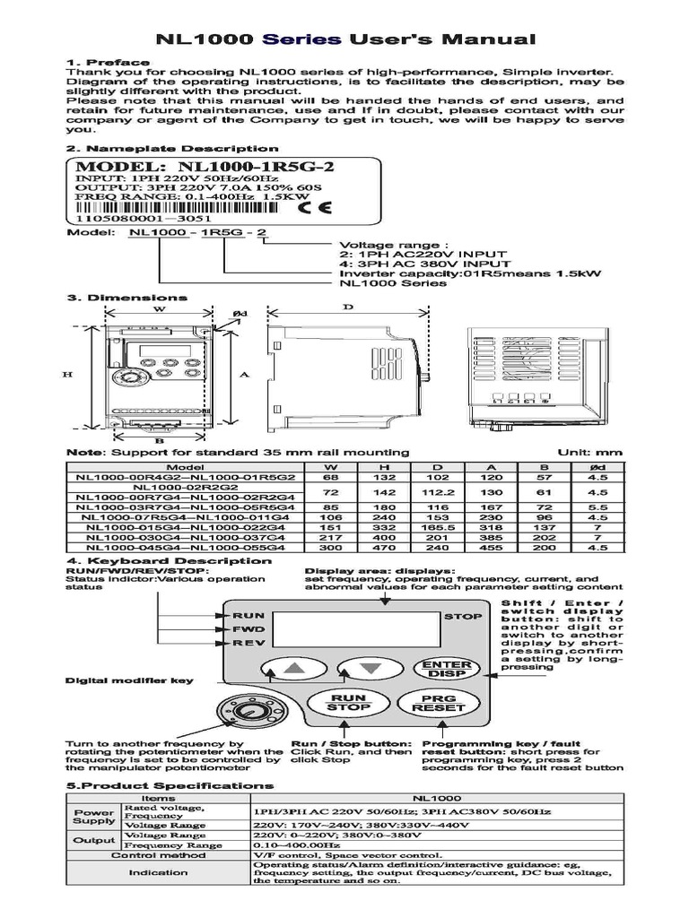NL1000 User Manual Feb. 2017 | PDF
