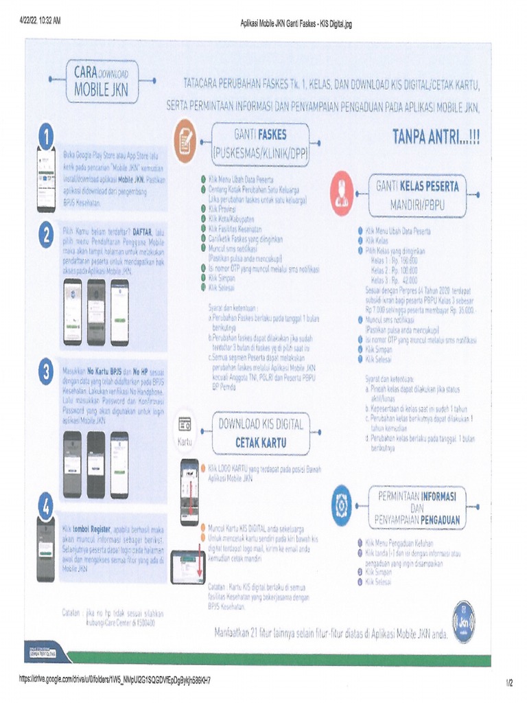 Petunjuk Download Dan Registrasi Aplikasi Mobile JKN | PDF