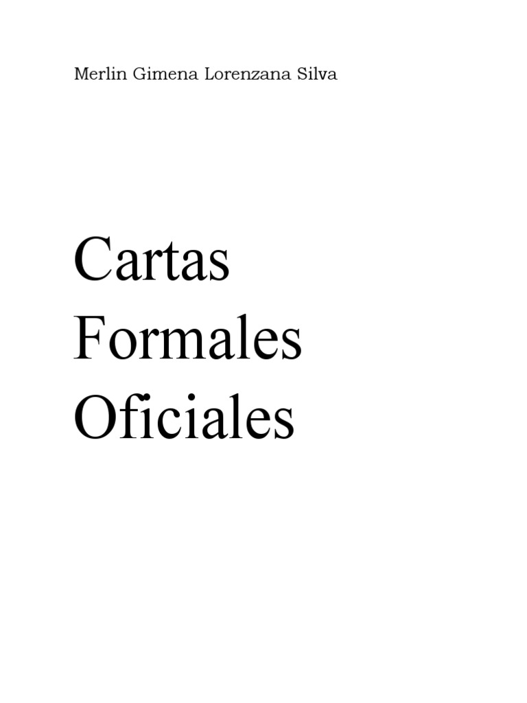 Cartas Formales Oficiales -Redaccion- | PDF