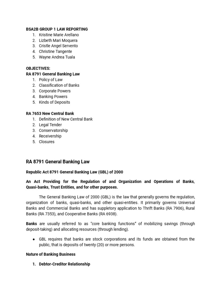 Bsa2b Group 1 Ra 8791 Ra 7653 Notes | PDF