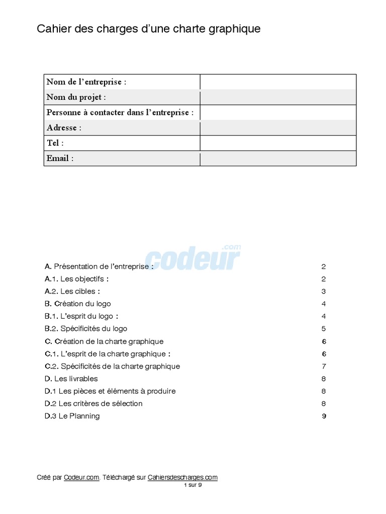 Cahiers Des Charges Charte Graphique | PDF