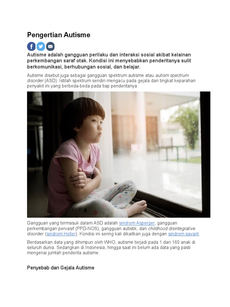 Pengertian Autisme | PDF | Pengembangan Diri