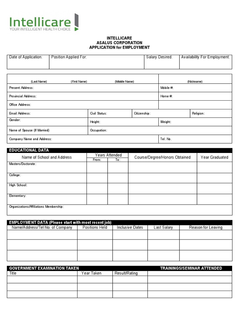 2.1_Applicant_Information_Sheet | PDF | Employment | Information