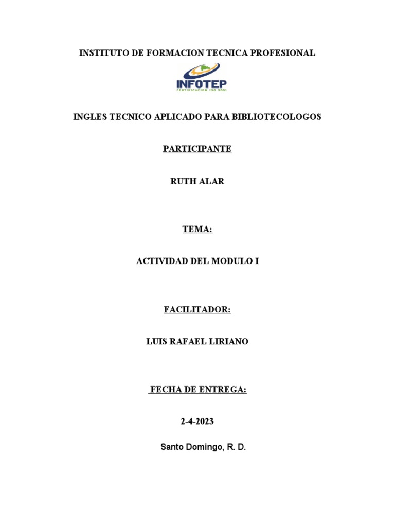 Modulo 1 Ingles para Bibliotecarios | PDF