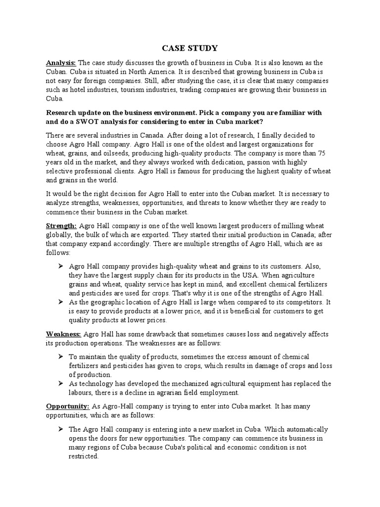 Case Study Cuba | PDF | Agriculture | Cuba
