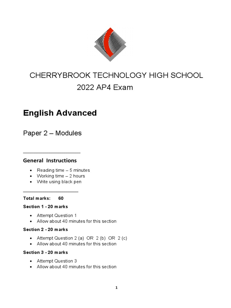 Cherrybrook Advanced Paper 2 2022 | PDF