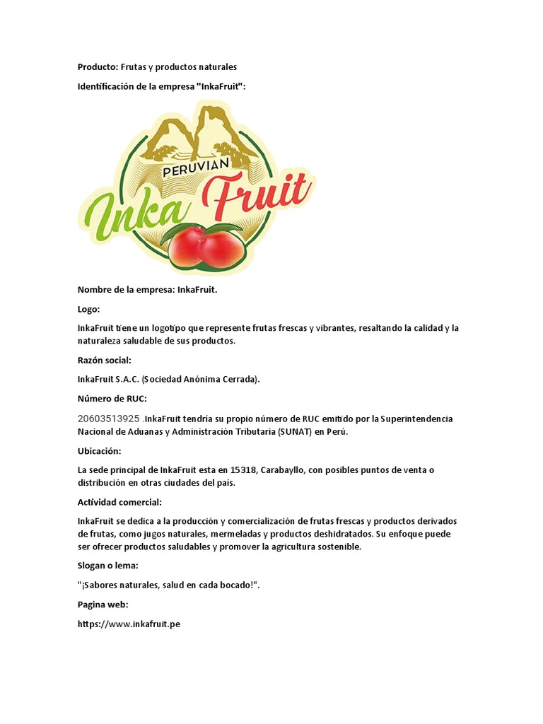 Inka Fruit | PDF | Producto (Negocio) | Investigación de mercado