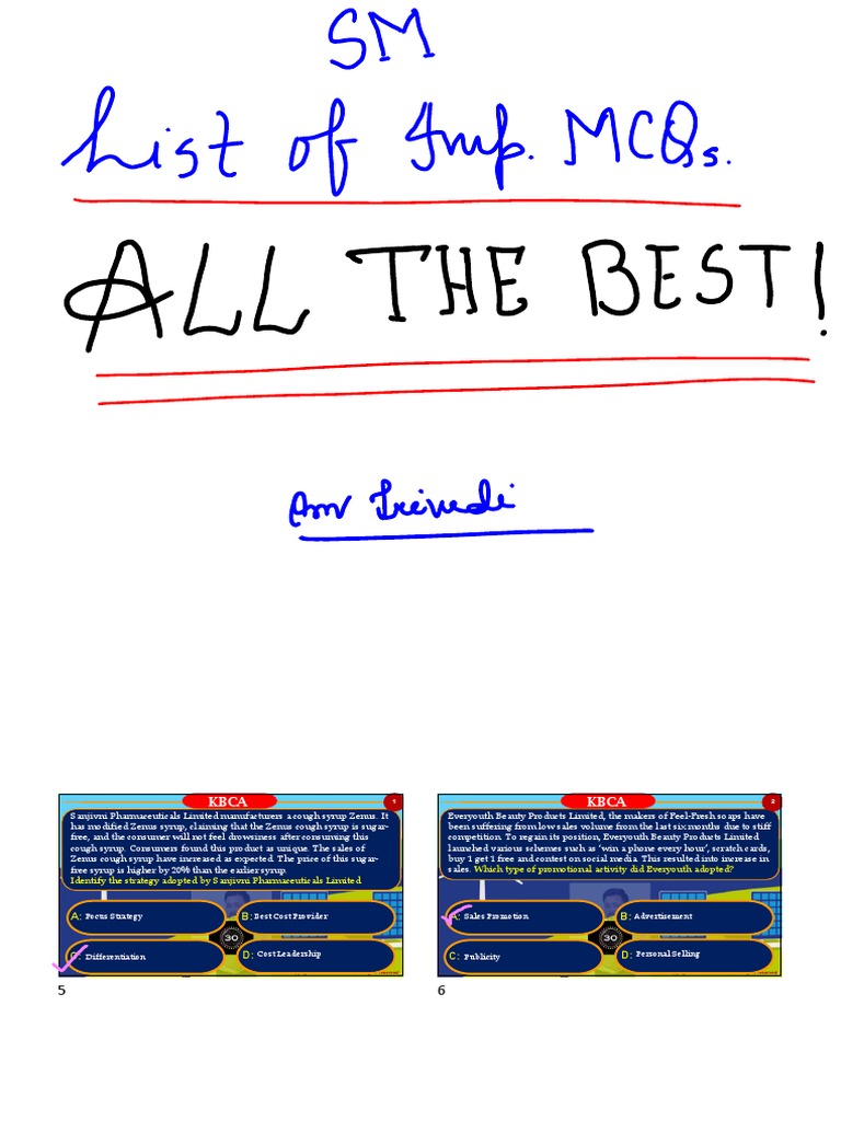 SM MCQs | PDF