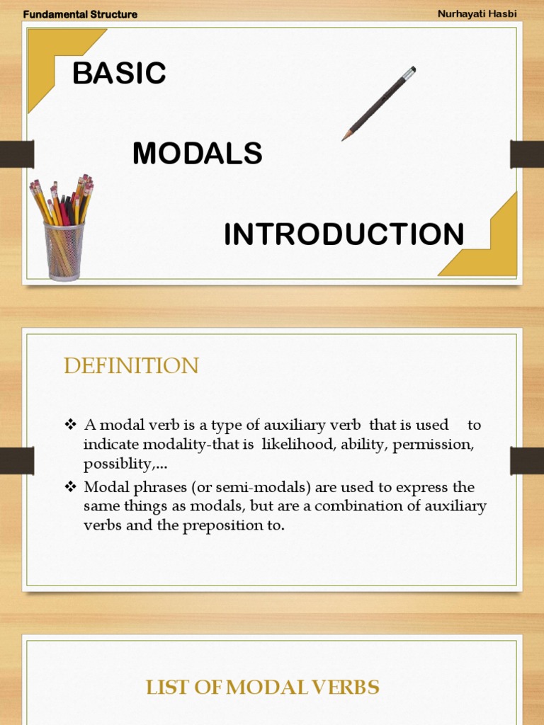Fundamental Structure, MODAL VERBS, INTRODUCTION | Download Free PDF ...