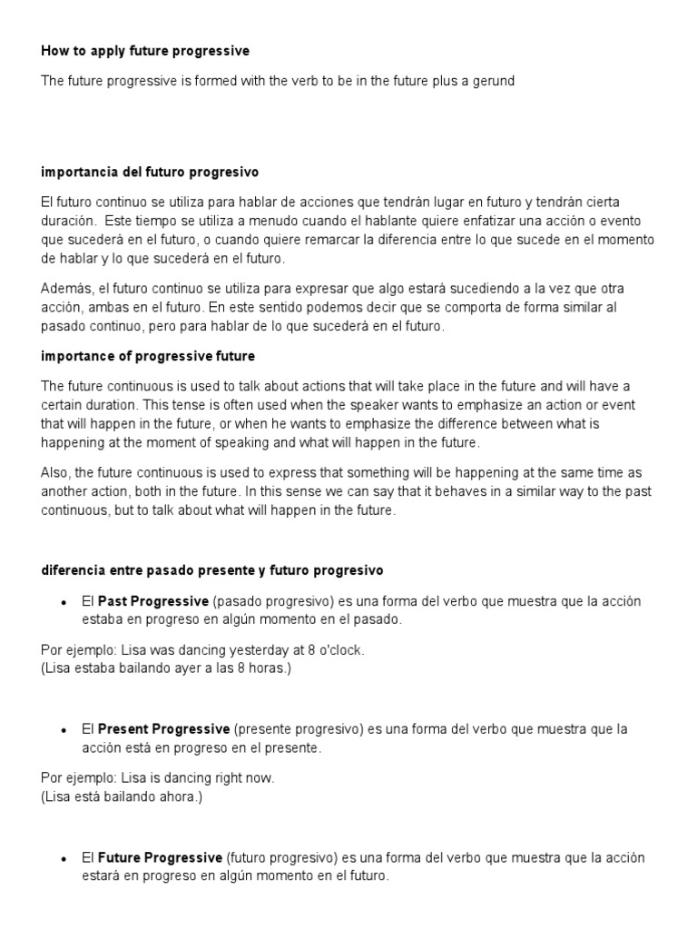 Future Progresive | PDF