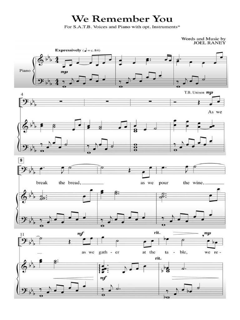 We Remember You SATB | PDF