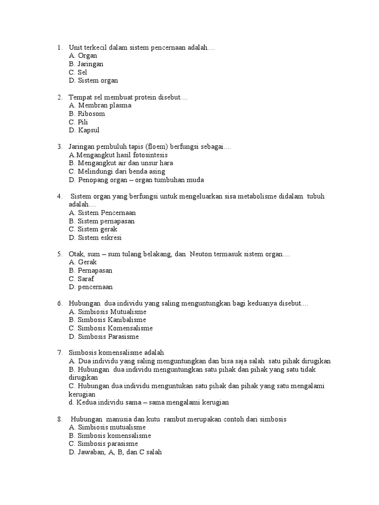 Soal Uas Kelas 7 Ipa | PDF | Sains & Matematika