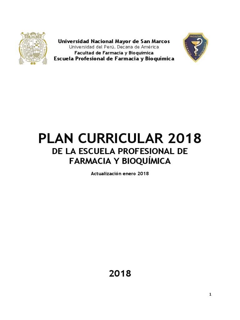 EPFB - Plan Curricular 2018 - PLAN DE ESTUDIOS | PDF | Farmacéutico ...