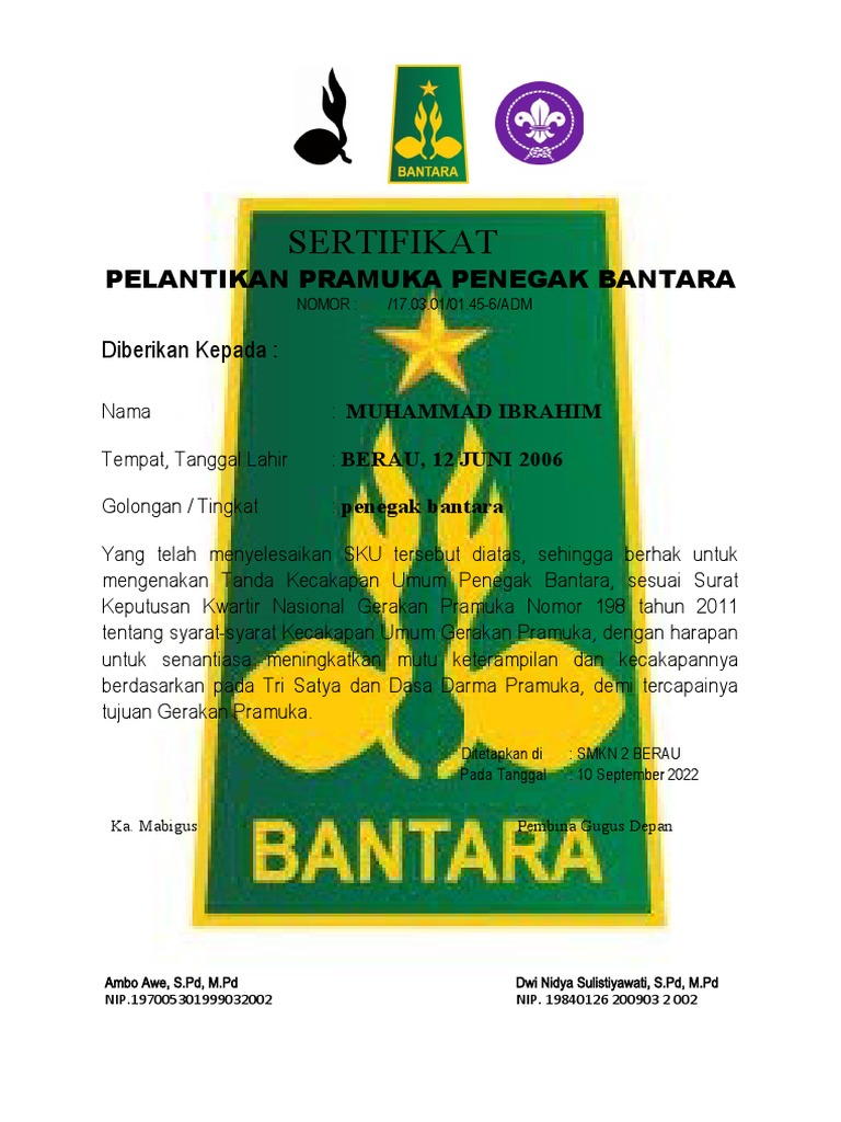 Sertifikat Bantara Ibe | PDF