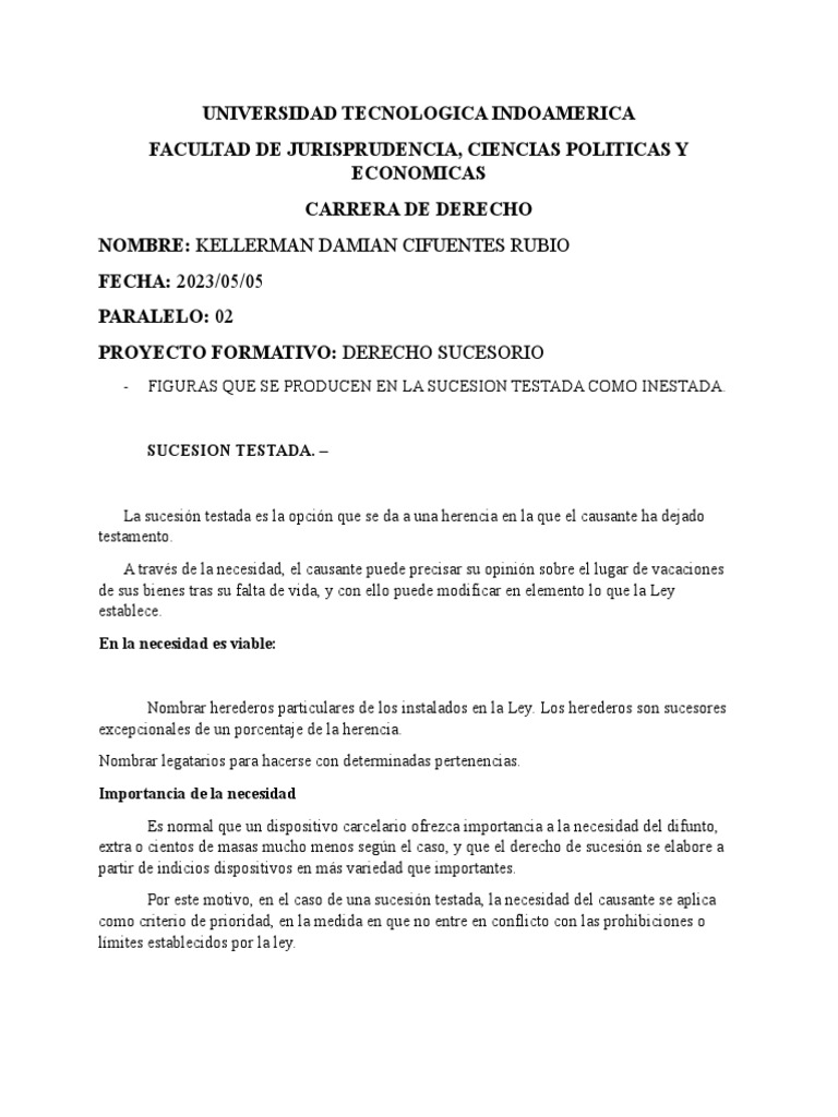 Sucesión Testada e Intestada: Claves Jurídicas | PDF | Intestacy | Justicia