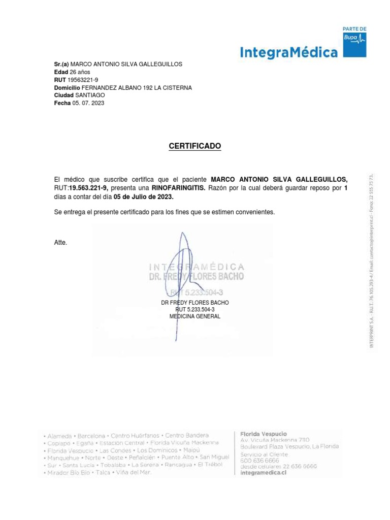 Reposo Integramedica | PDF | Derecho