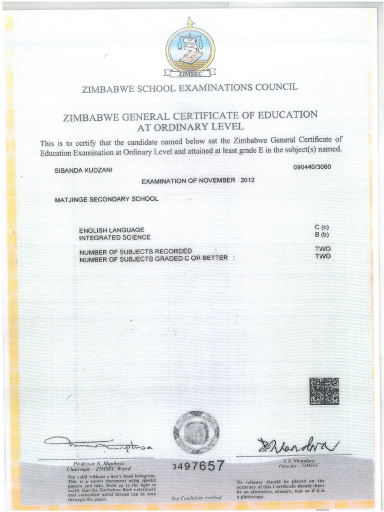 O Level Certificates | PDF