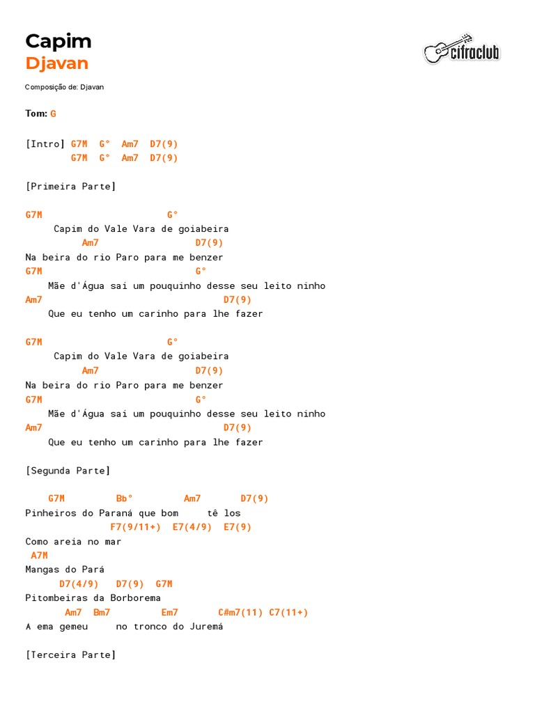 Cifra Club - Djavan - Capim | PDF