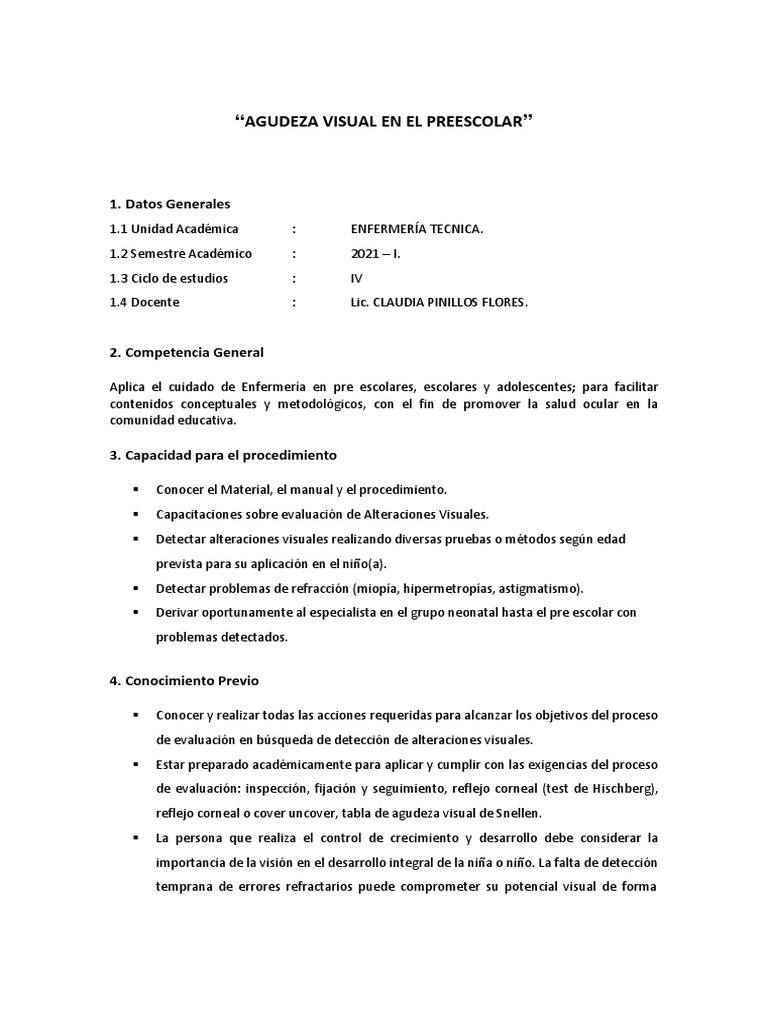 GUIA APREND AGUDEZA VISUAL(DS) | PDF | Ojo | Óptica