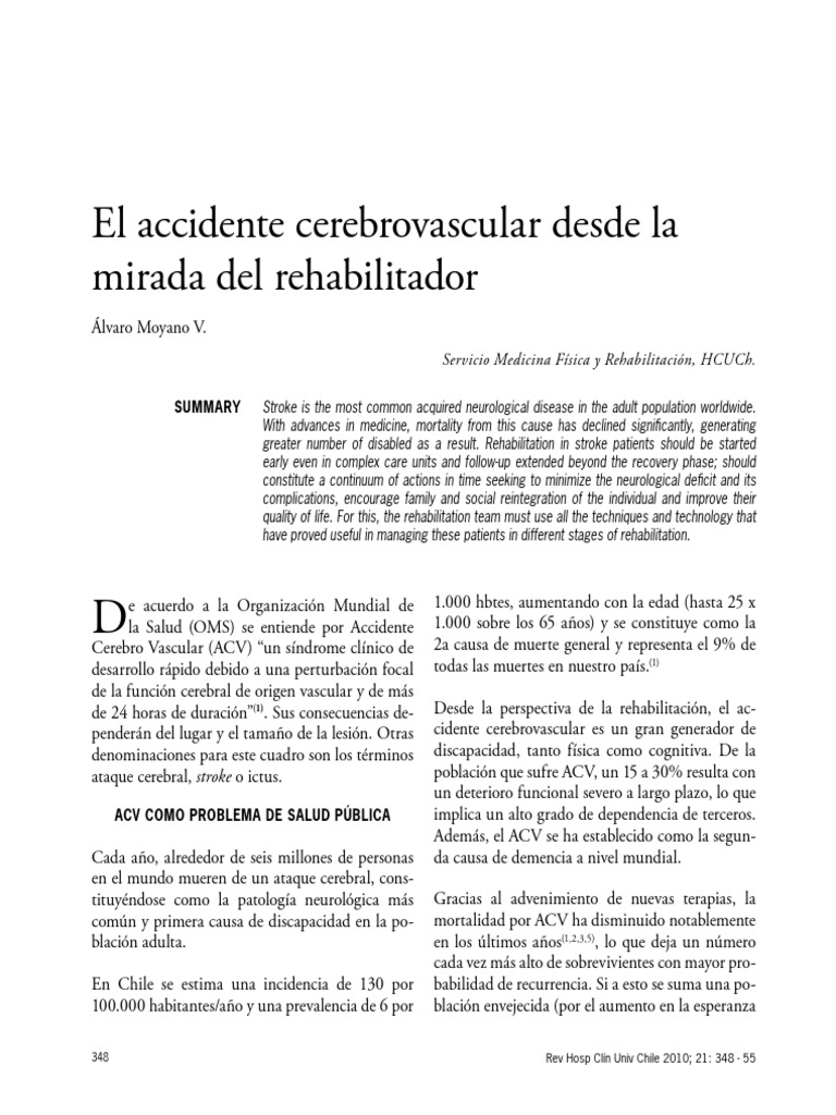 Accidente Cerebrovascular Desde Mirada R Pdf Carrera Neurona