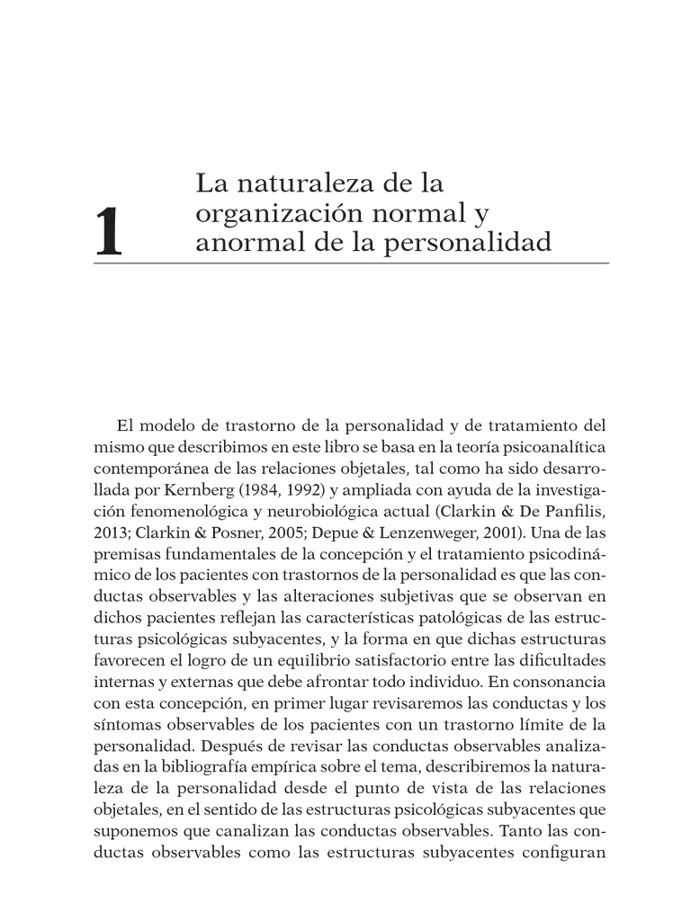 Organización de la Personalidad: Normal y Anormal | PDF | Trastorno ...