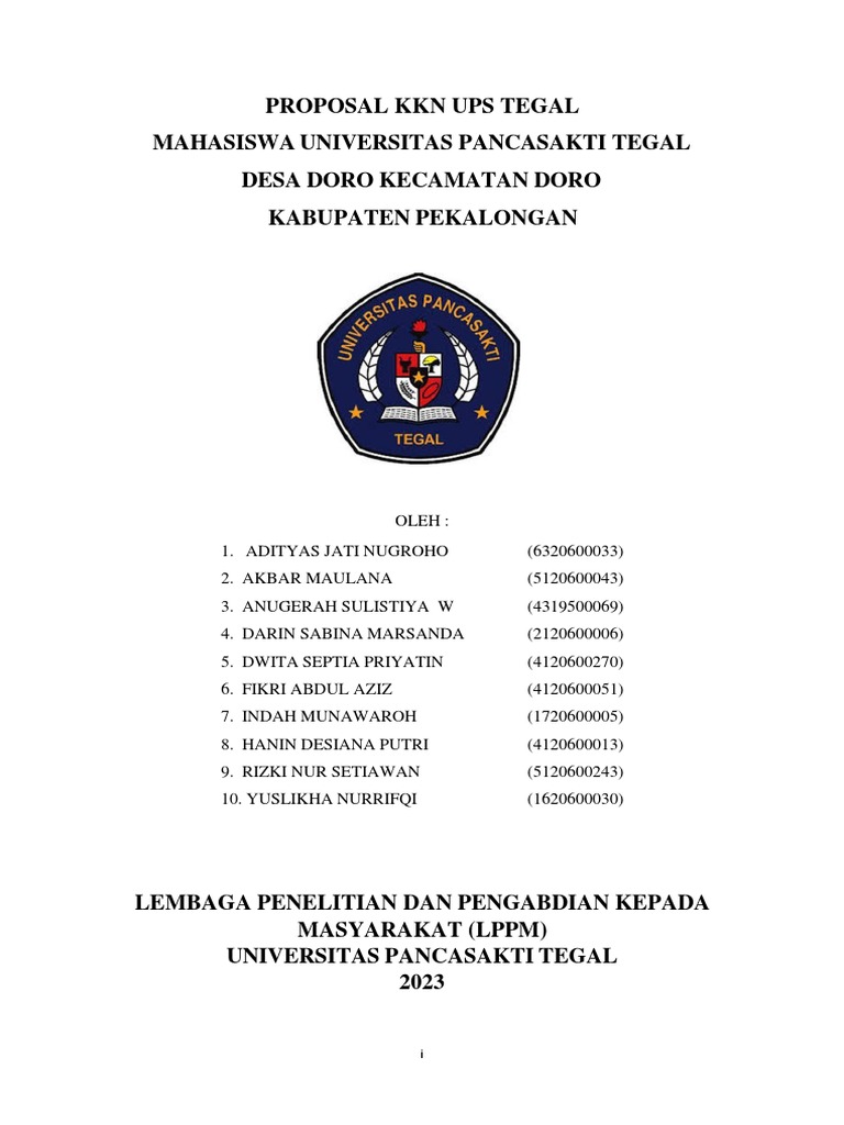# (Revisi) Proposal KKN Desa Doro | PDF
