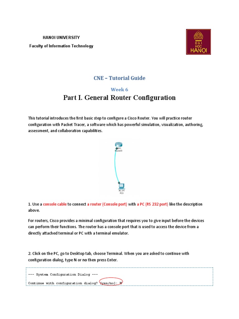 CNE Tutorial 06 - General Router Conf and Static Routing Conf Updated | PDF | Router (Computing ...