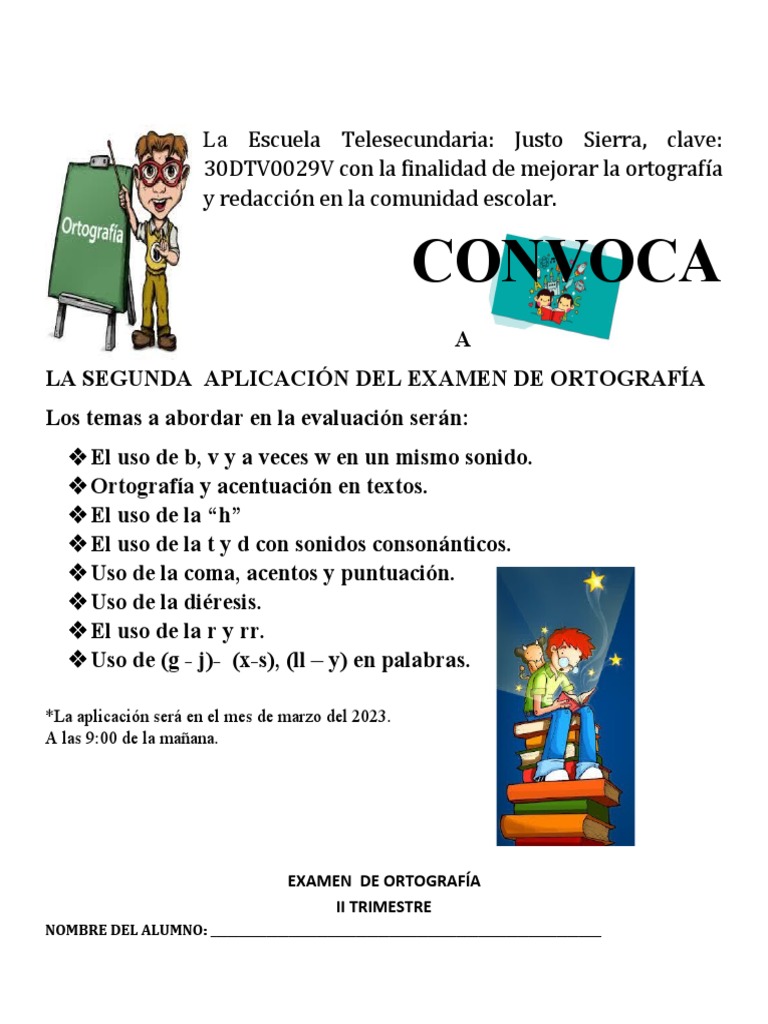 Examen de Ortografía y Redacción | PDF | Ortografía | Comunicación humana