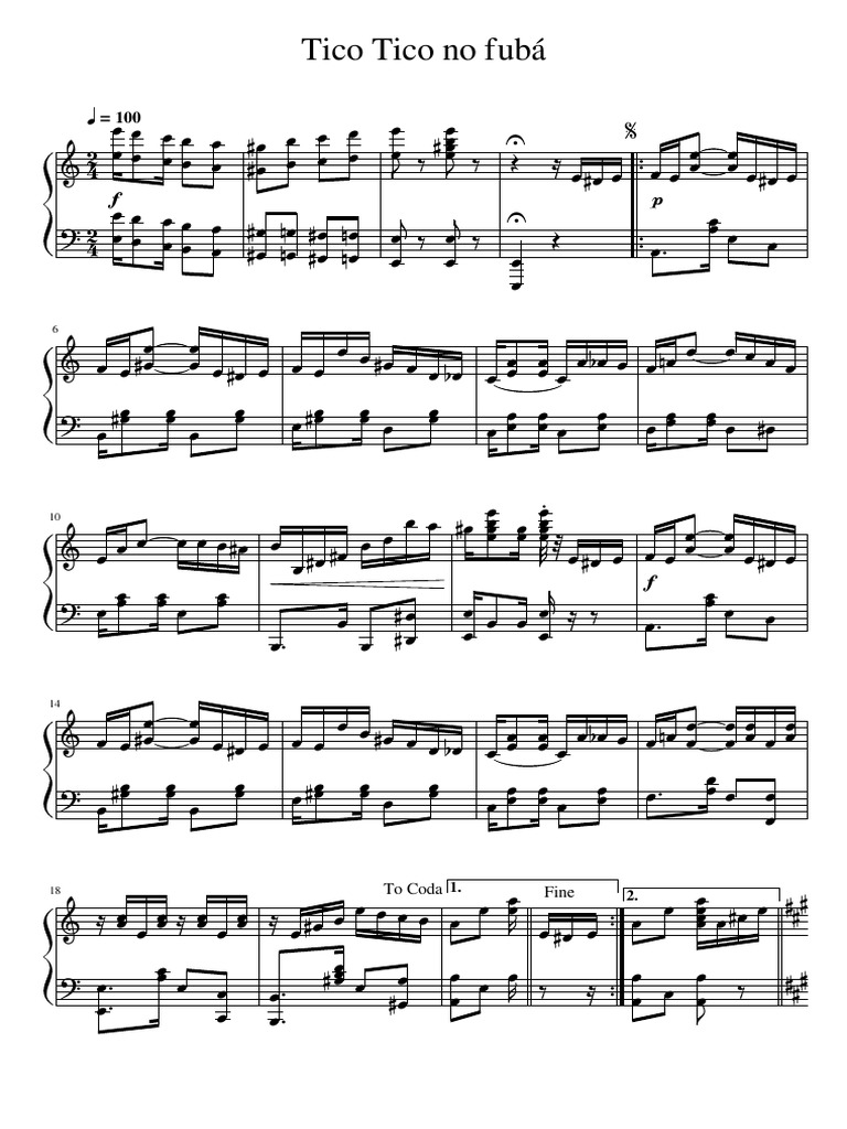 Tico Tico no Fubá Analysis | PDF