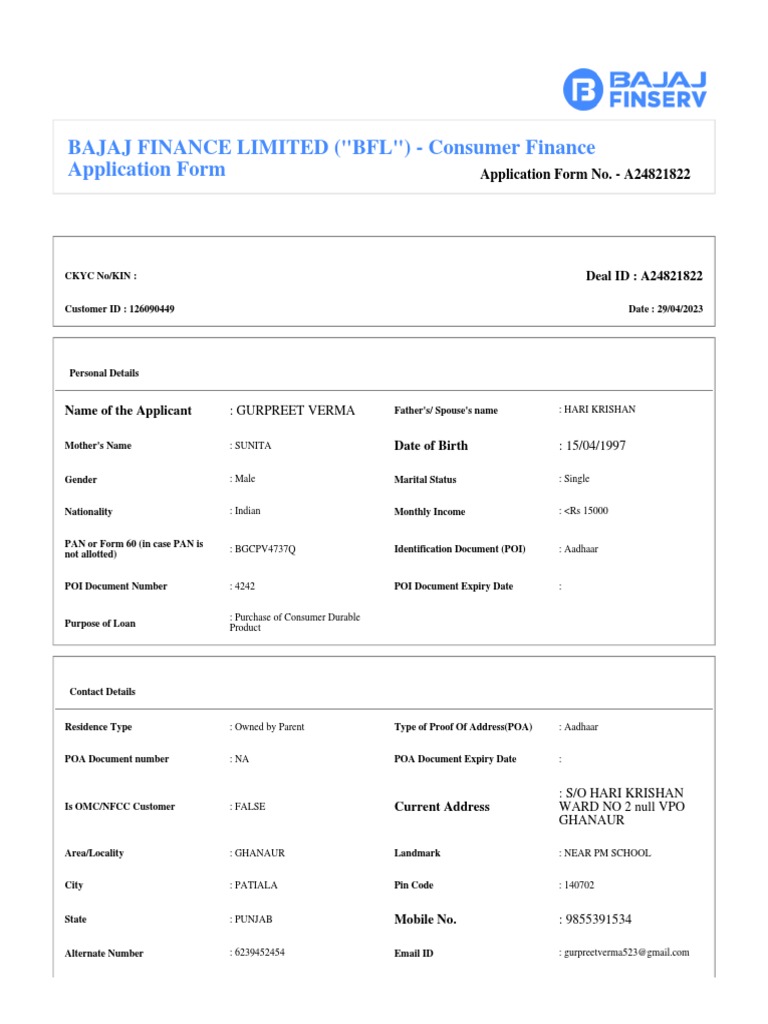 Application Form | PDF