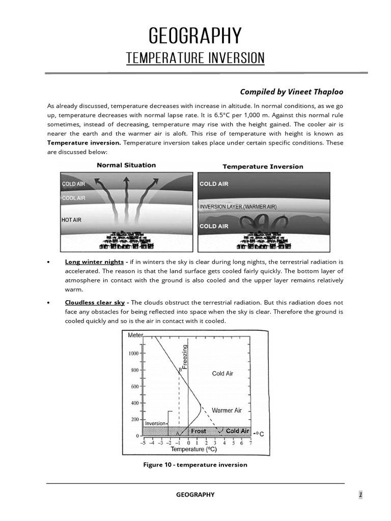 Temperature Inversion Explained | PDF | Atmosphere Of Earth | Cloud