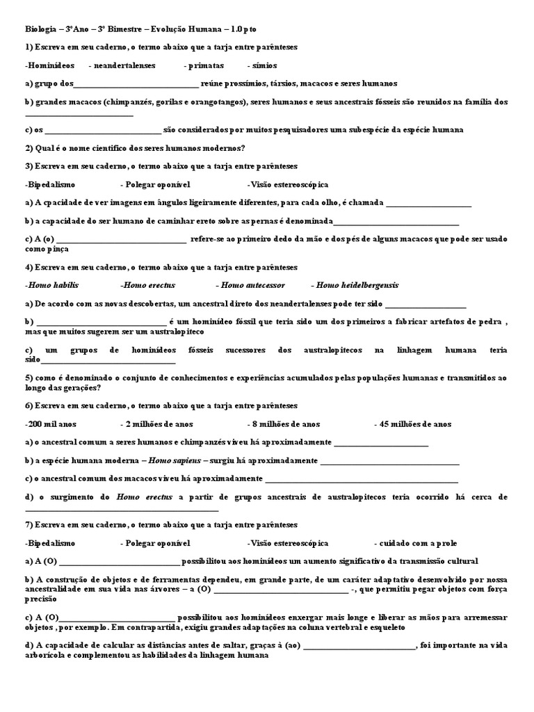 Evolução Humana e Ecologia | PDF | Humano | Homo