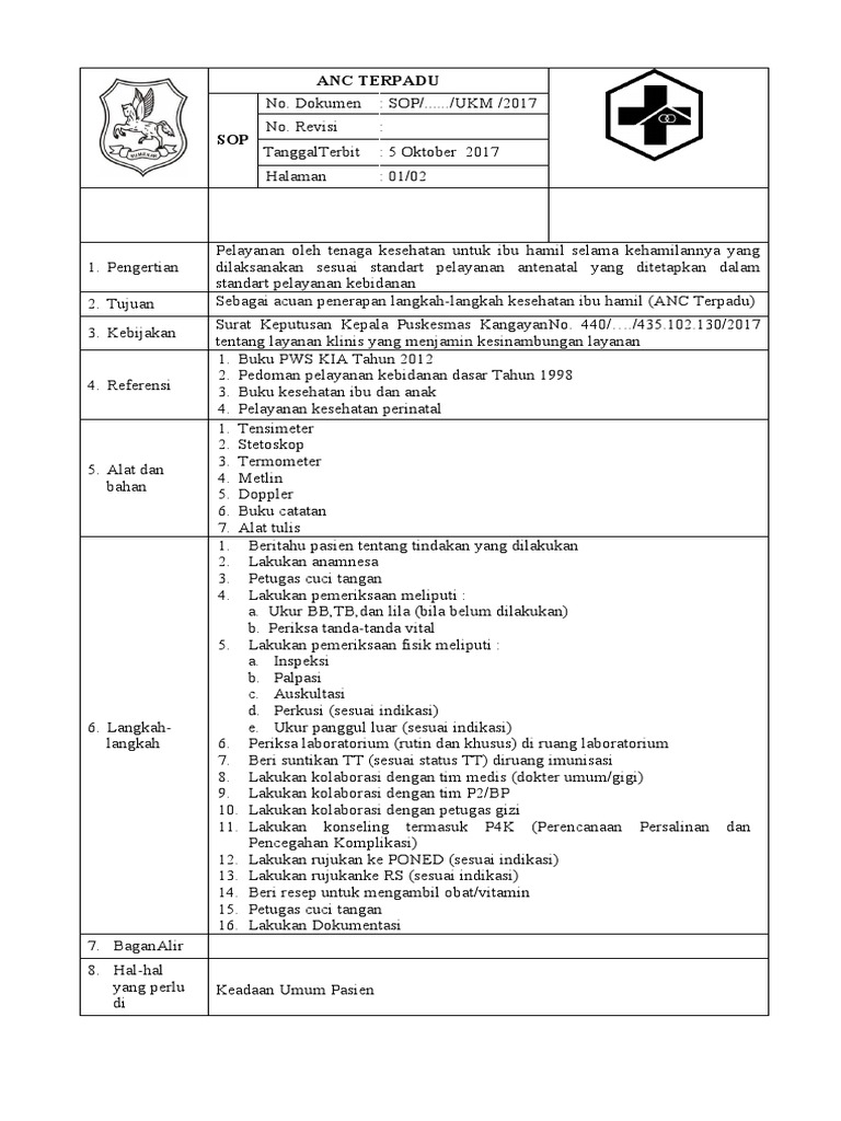 SOP ANC Terpadu | PDF