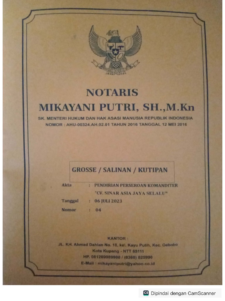 CV. Sinar Asia Jaya Selalu Pak Zulkifli | PDF