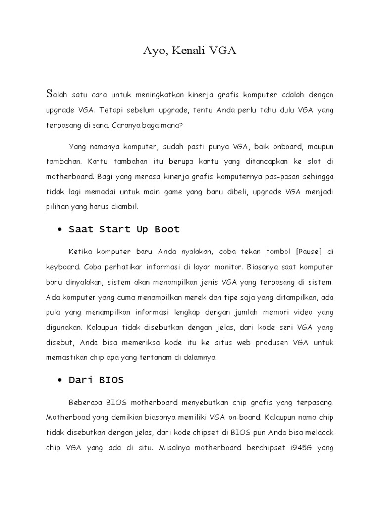 Ayo, Kenali VGA | PDF