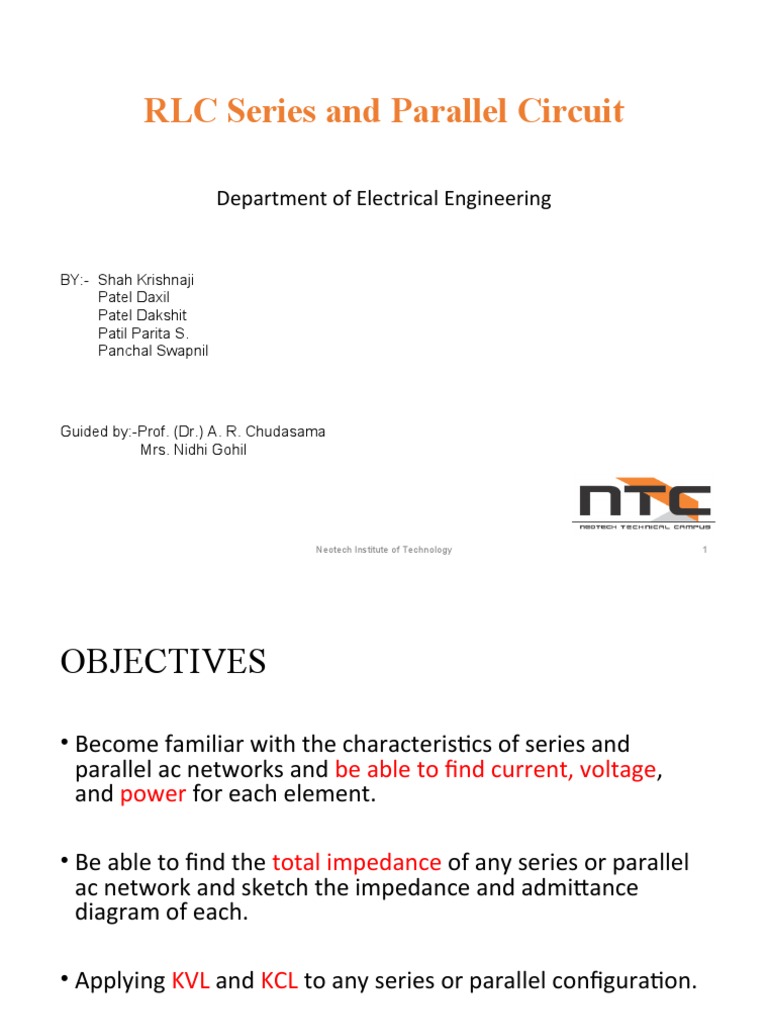 RLC Series and Parallel | PDF | Electrical Impedance | Series And ...