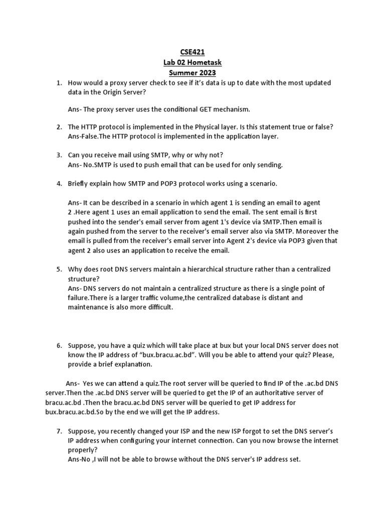 CSE421 Lab02 Homework | PDF