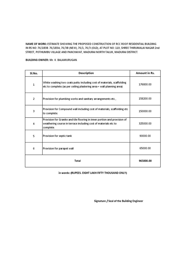 Pre-Final Estimate | PDF