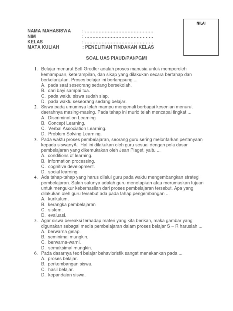 Dasar Dasar Pembelajaran | PDF