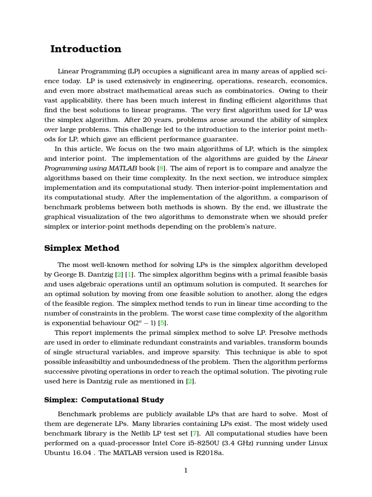 Linear Programming - Simplex Vs Interior-2-10 | Download Free PDF ... Linear Programming - Simplex Vs Interior-2-10 | Download Free PDF ...