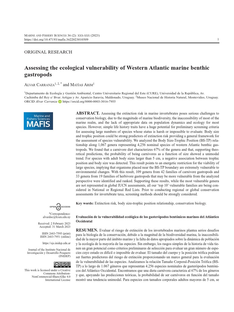 MAFIS Carranza & Arim 2023 | PDF | Food Web | Predation