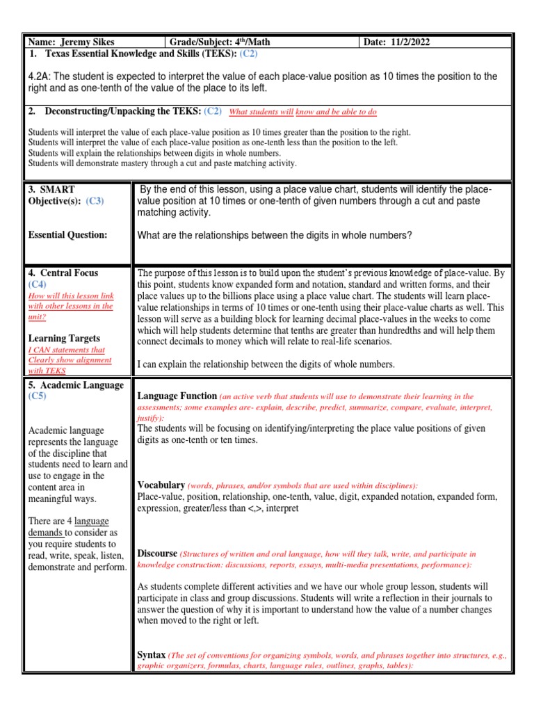 Lesson Plan Guide-Jsikes | PDF | Learning | Behavior Modification