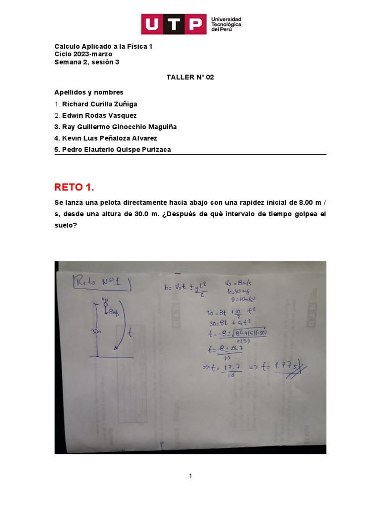 Taller 2 | PDF | Cambio | Cantidades fisicas