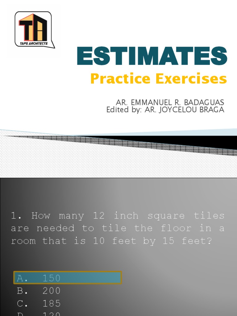 Construction Math Exercises | PDF