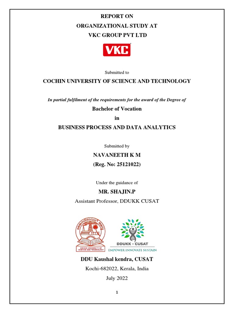 VKC OS Report-1 | PDF | Polyurethane | Human Resource Management