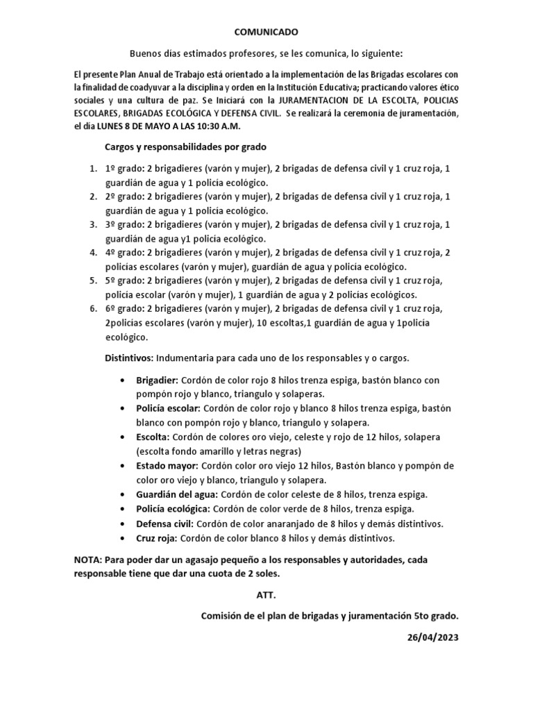 COMUNICADO | PDF