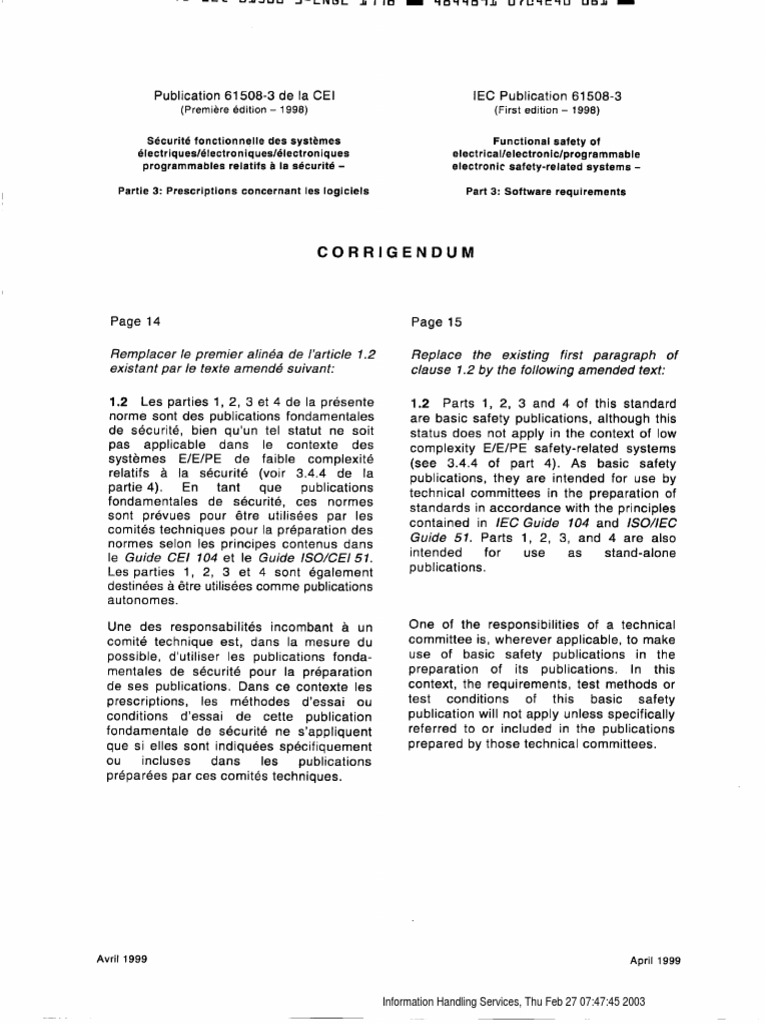 IEC 61508 Part 3 Overview | PDF | Computers