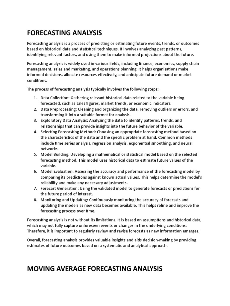 Forecasting Analysis Pdf