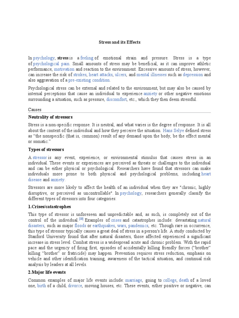unit 8 stress and its effects | PDF | Stress (Biology) | Social Support