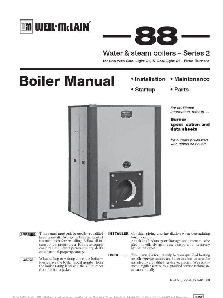 WM 88 Series2 IOM | PDF | Boiler | Steam